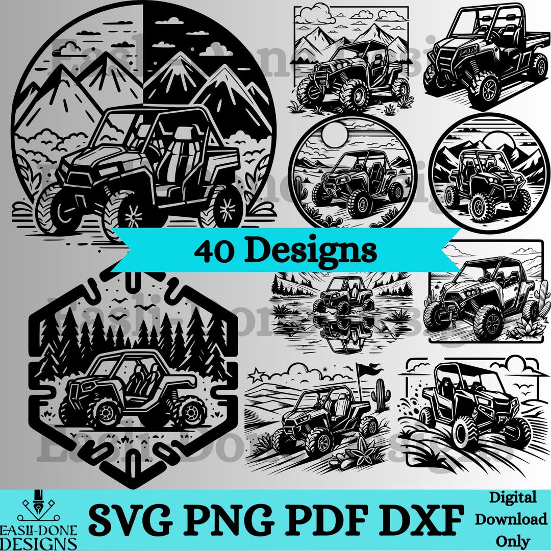 UTV Side by Side Svg Bundle, 4-wheeler off Road Clipart, Cutter and ...