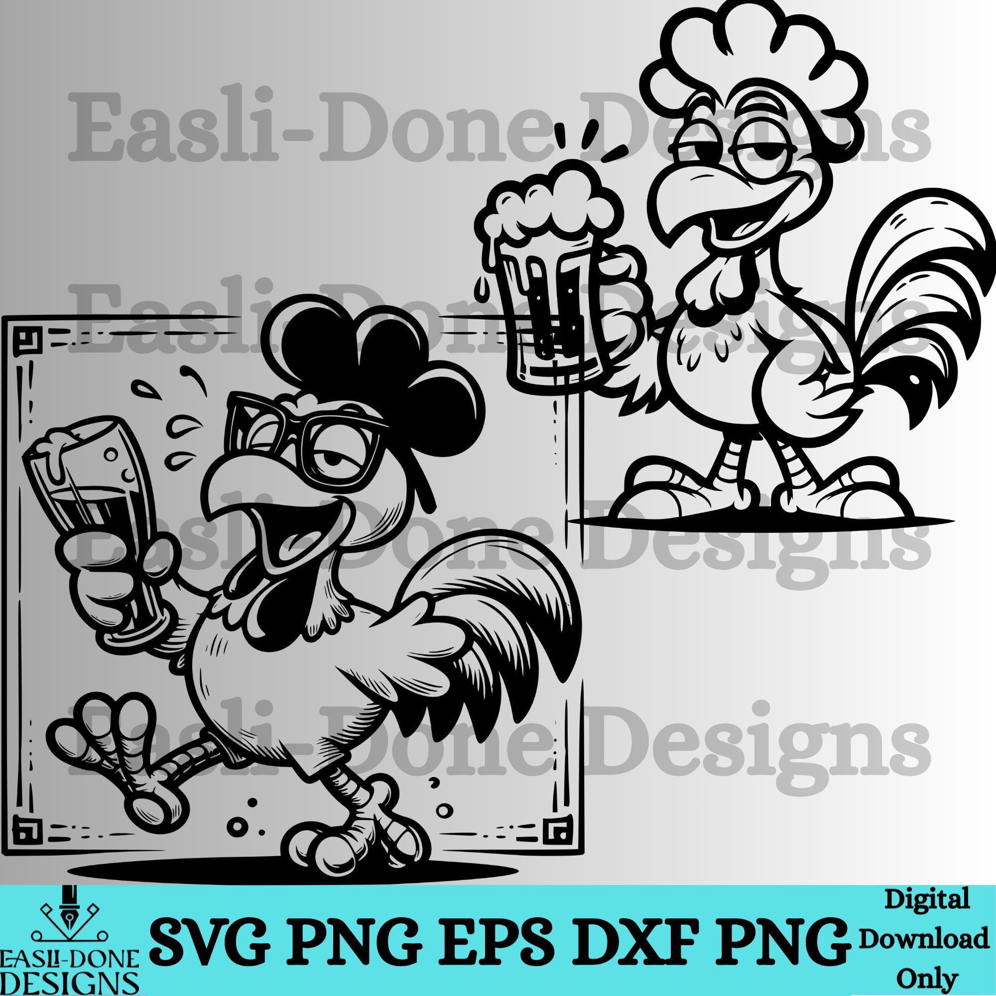 Tipsy Farm Animal Coaster SVG Bundle: Square Barnyard Bar Sign (digital ...