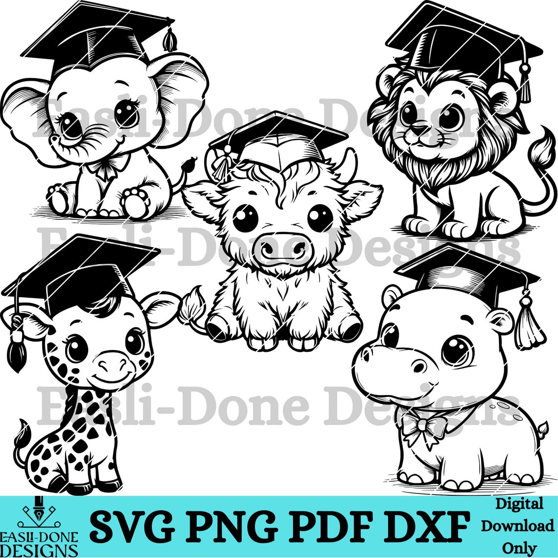 Graduation SVG PNG Files, Wildlife SVG Graduation Cap Svg Farm Animal ...