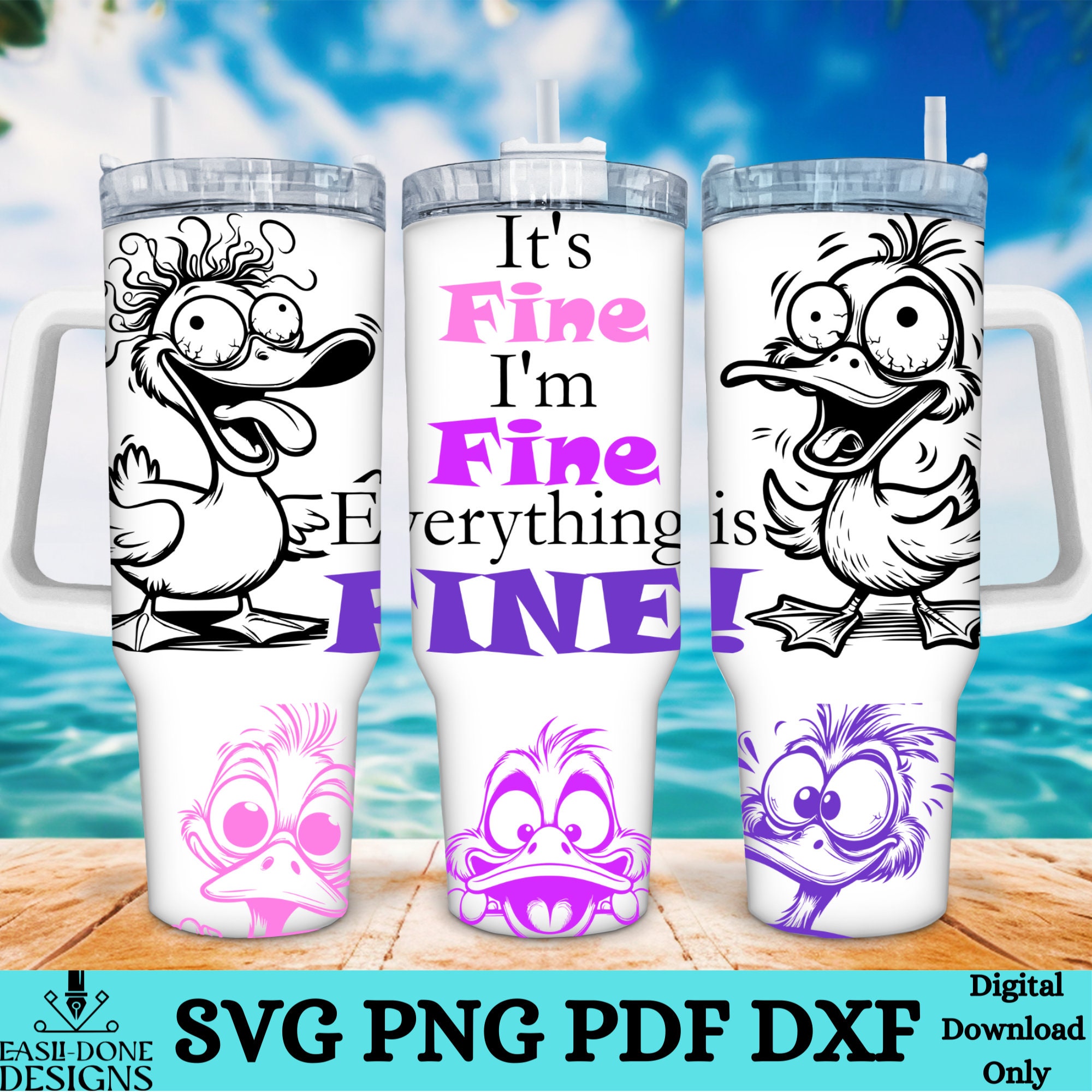 Funny Duck 40oz Tumbler Wrap SVG: Sarcastic Saying (digital Download ...