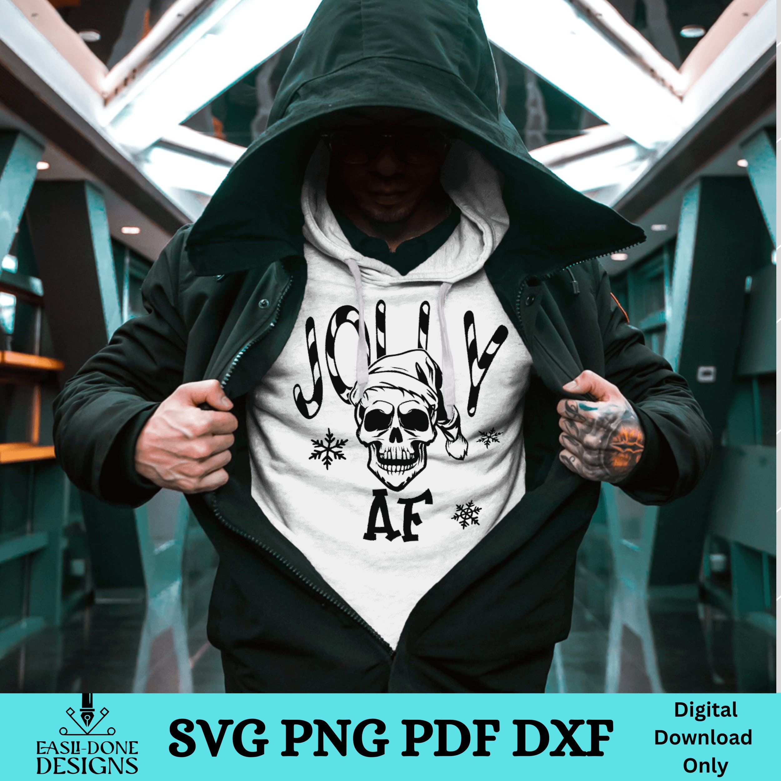 Unique Jolly AF Christmas SVG With Skull Instant Download for DIY ...