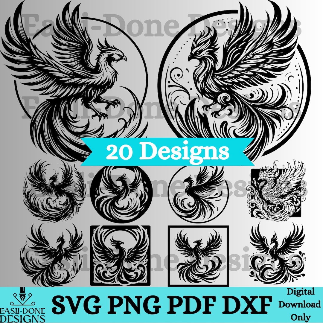 Phoenix SVG Bundle: Mythology Clipart, Laser Cut File (digital Download ...
