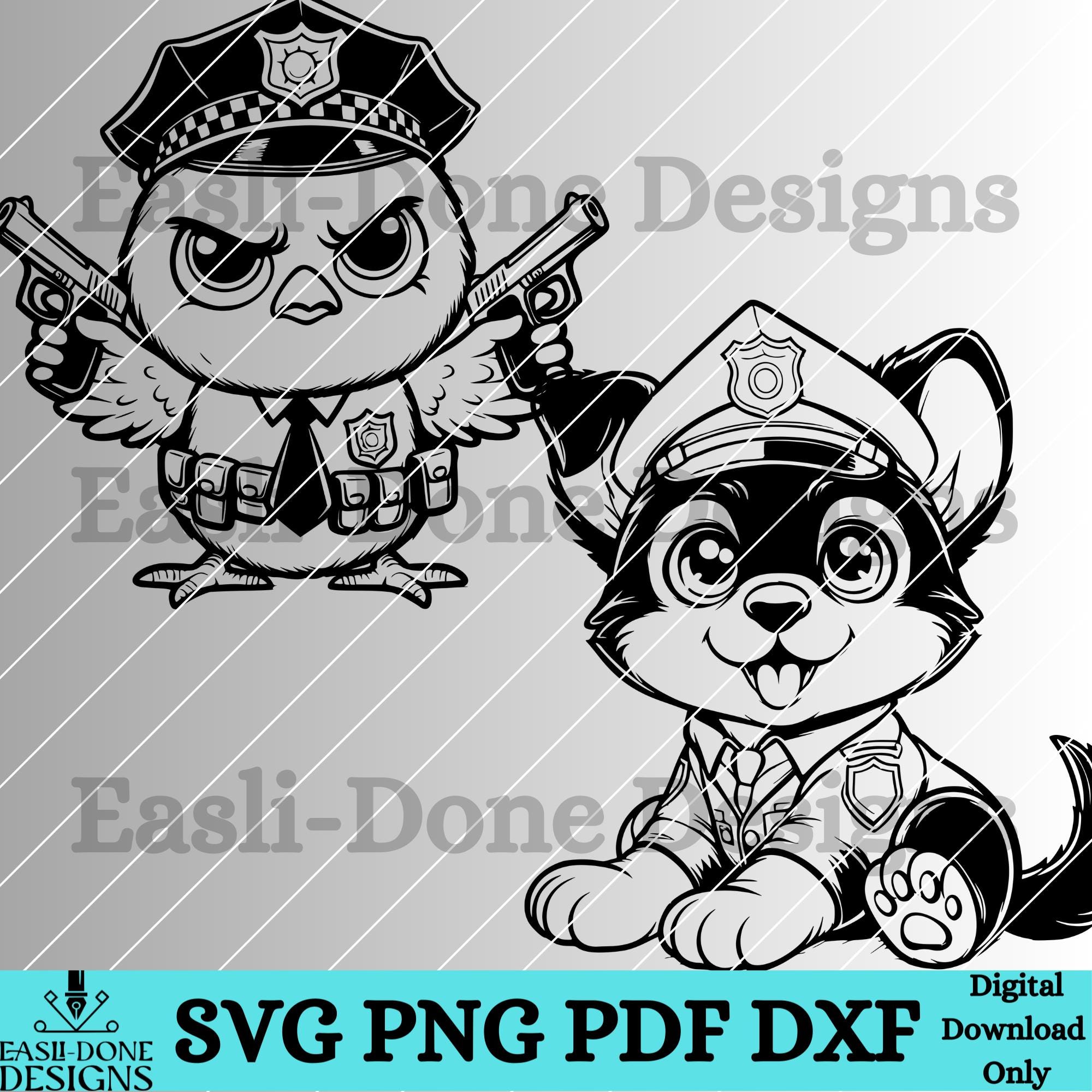 Police Animal SVG: Cop Dog, Farm Animal Law Enforcement (digital ...