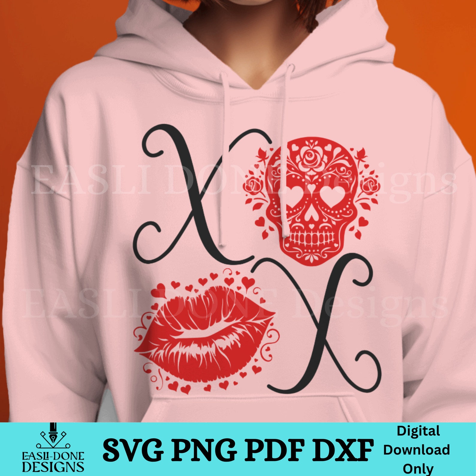 Valentines' Day XOXO Svg Png Clipart Cut File, Sugar Skull Svg Png ...