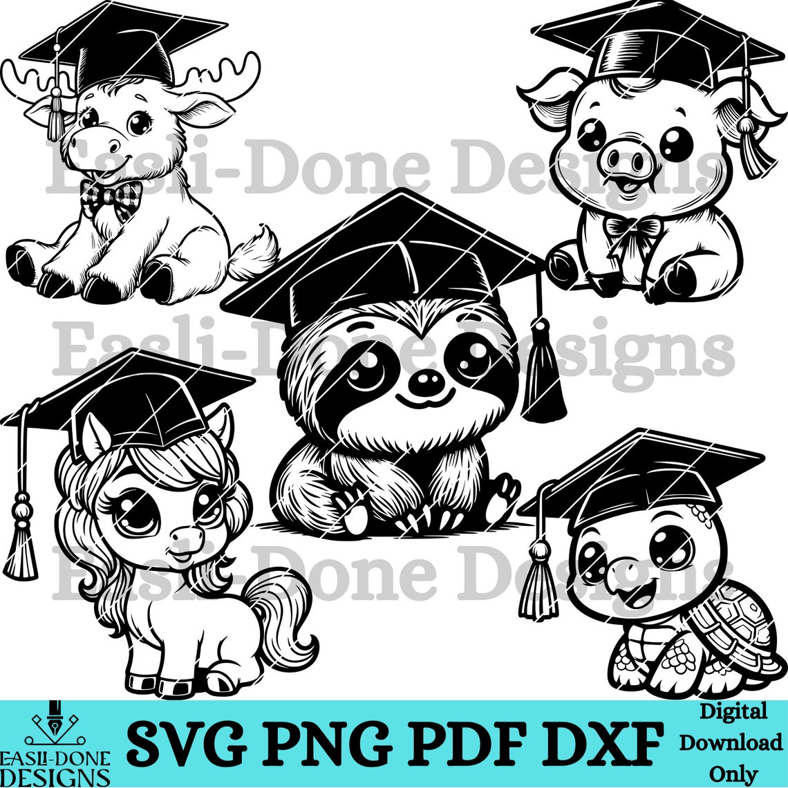 Graduation SVG PNG Files, Wildlife SVG Graduation Cap Svg Farm Animal ...