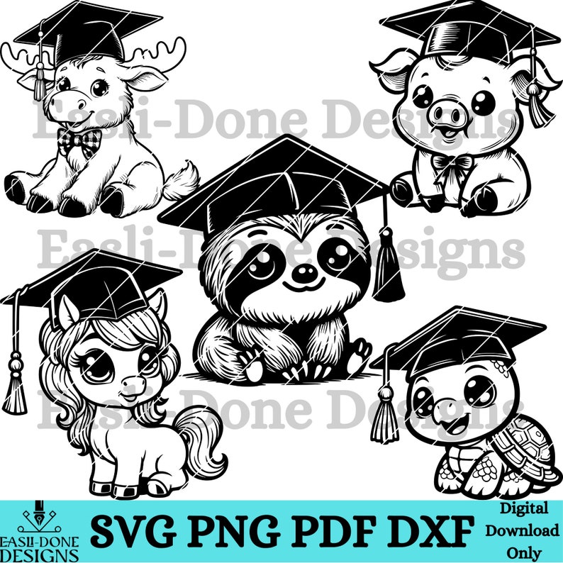 Graduation SVG PNG Files, Wildlife SVG Graduation Cap Svg Farm Animal ...