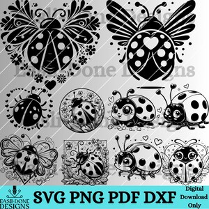Ladybug SVG Clipart Bundle: 20 Lady Bug Designs (digital Download) - Etsy