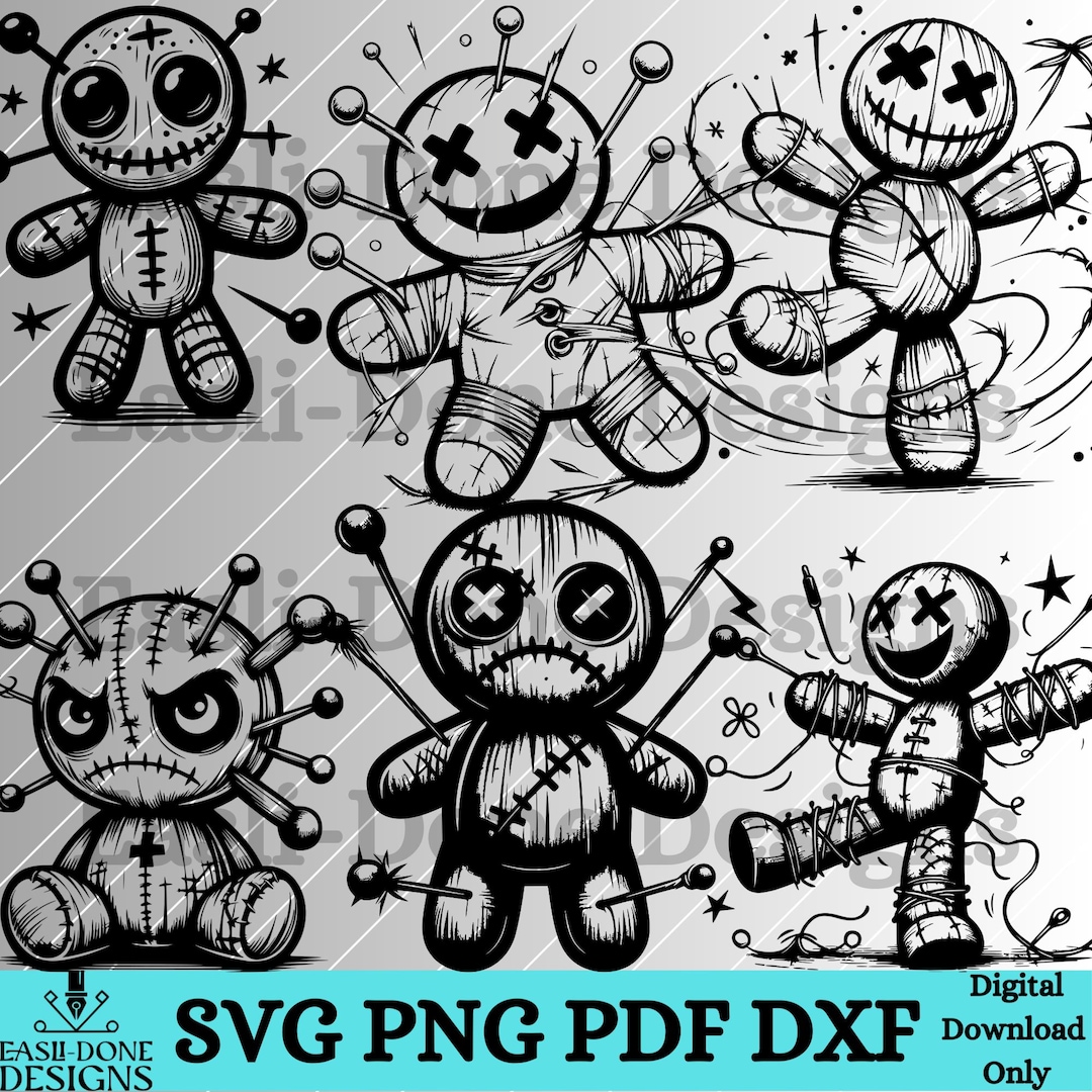 Voodoo Doll Outline Bundle SVG PNG Pdf Dxf File Formats Vector Voodoo ...