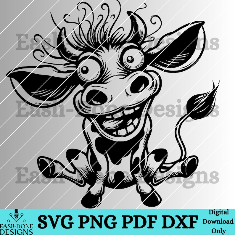 Crazy Fun Farm Animal Outline Bundle Svg Png Pdf and Dxf Files Instant ...