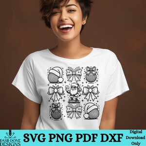 Disco Christmas Bows SVG PNG: Coquette Disco Ball, Shirt Design ...