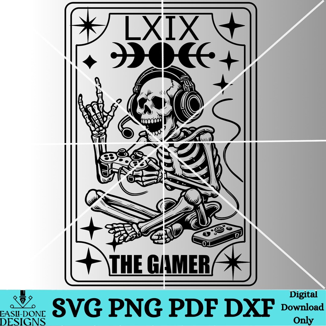 Gamer Tarot Card SVG: Skeleton Video Game Art (digital Download) - Etsy