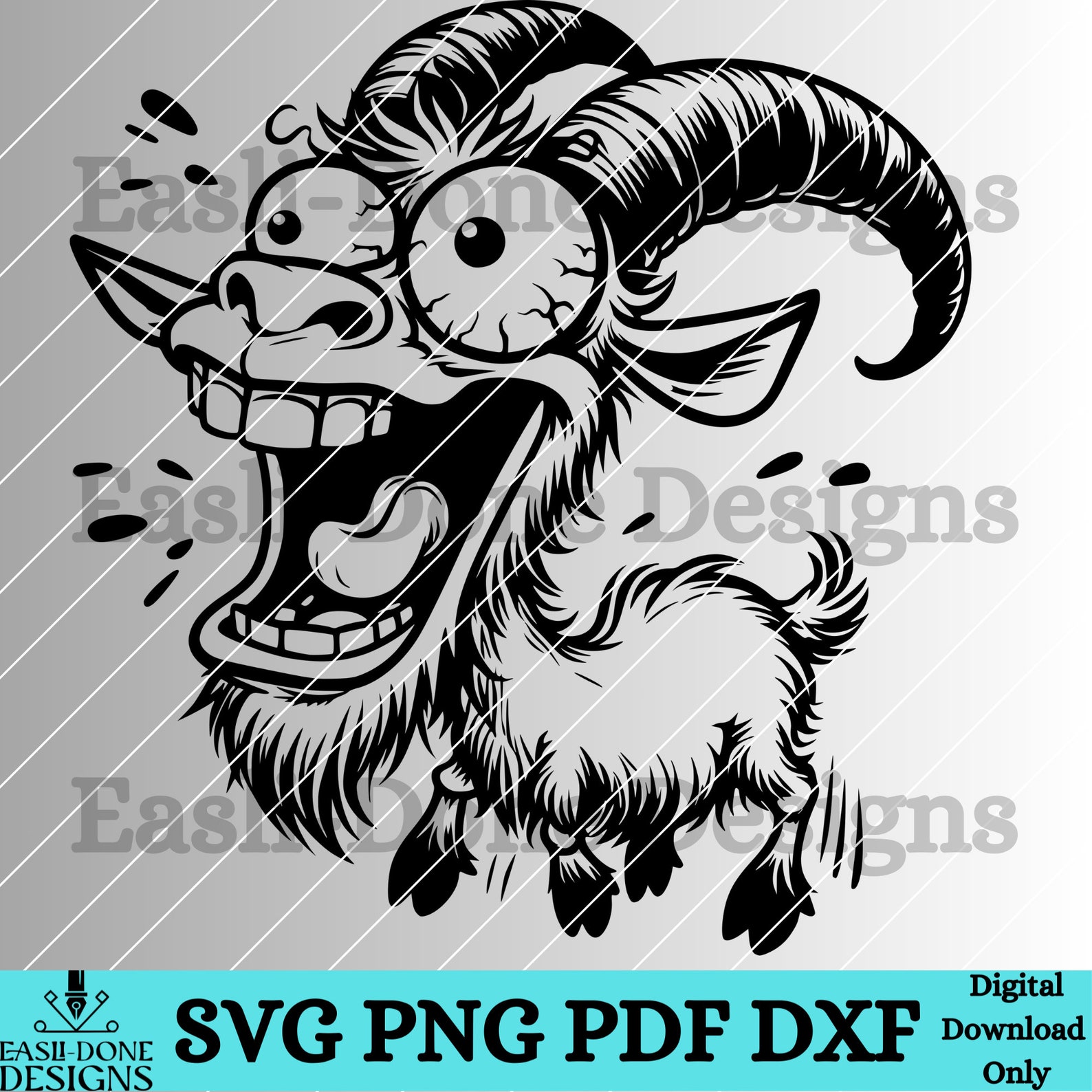 Crazy Fun Farm Animal Outline Bundle Svg Png Pdf and Dxf Files Instant ...