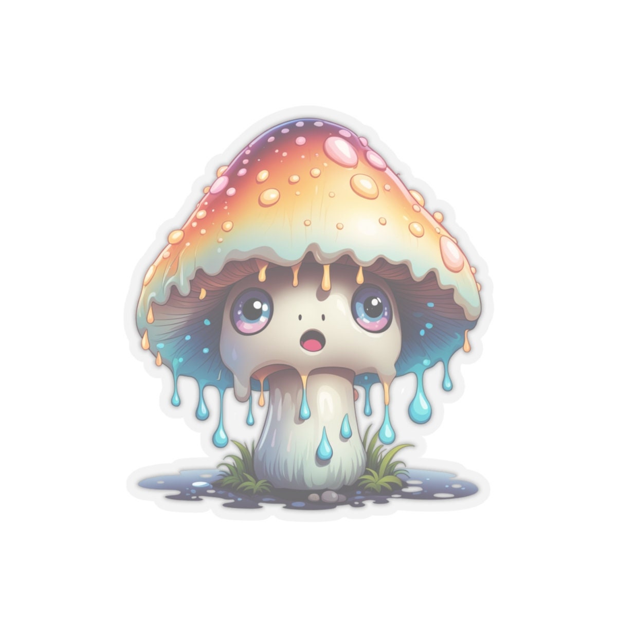Colorful Mushroom Kiss-cut Stickers, Cute Fun Mushroom Man Sticker ...