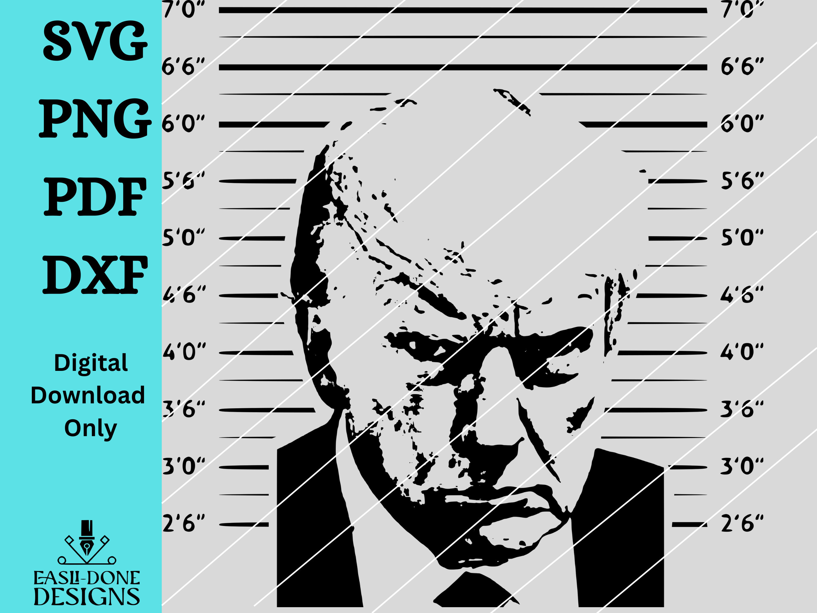 Trump Mugshot Silhouette Svg Png Cut File, Free President Trump Clipart ...