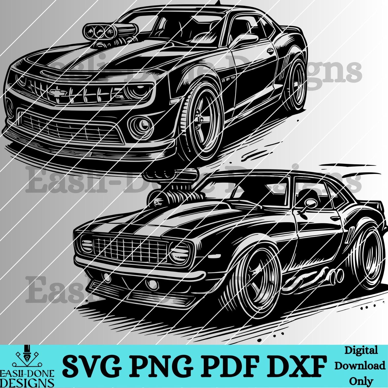 Muscle Car Outline SVG Bundle: Hotrod Clipart (digital Download) - Etsy