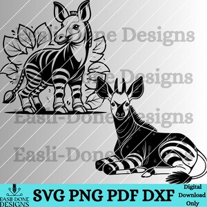 Okapi Outline Bundle SVG PNG Pdf and Dxf Files Instant Download Baby ...