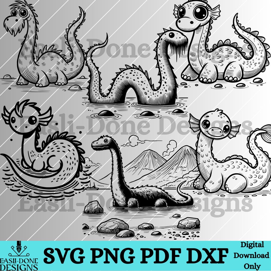 Loch Ness Svg Loch Ness Monster Outline Svg Png Bundle Laser Files ...