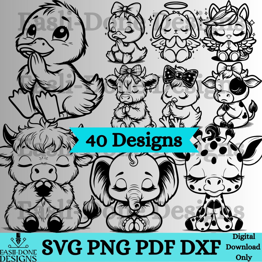 Praying SVG Animal Bundle, Praying Animal Clipart, Christian Svg ...