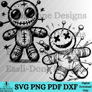 Voodoo Doll Outline Bundle SVG PNG Pdf Dxf File Formats Vector Voodoo ...