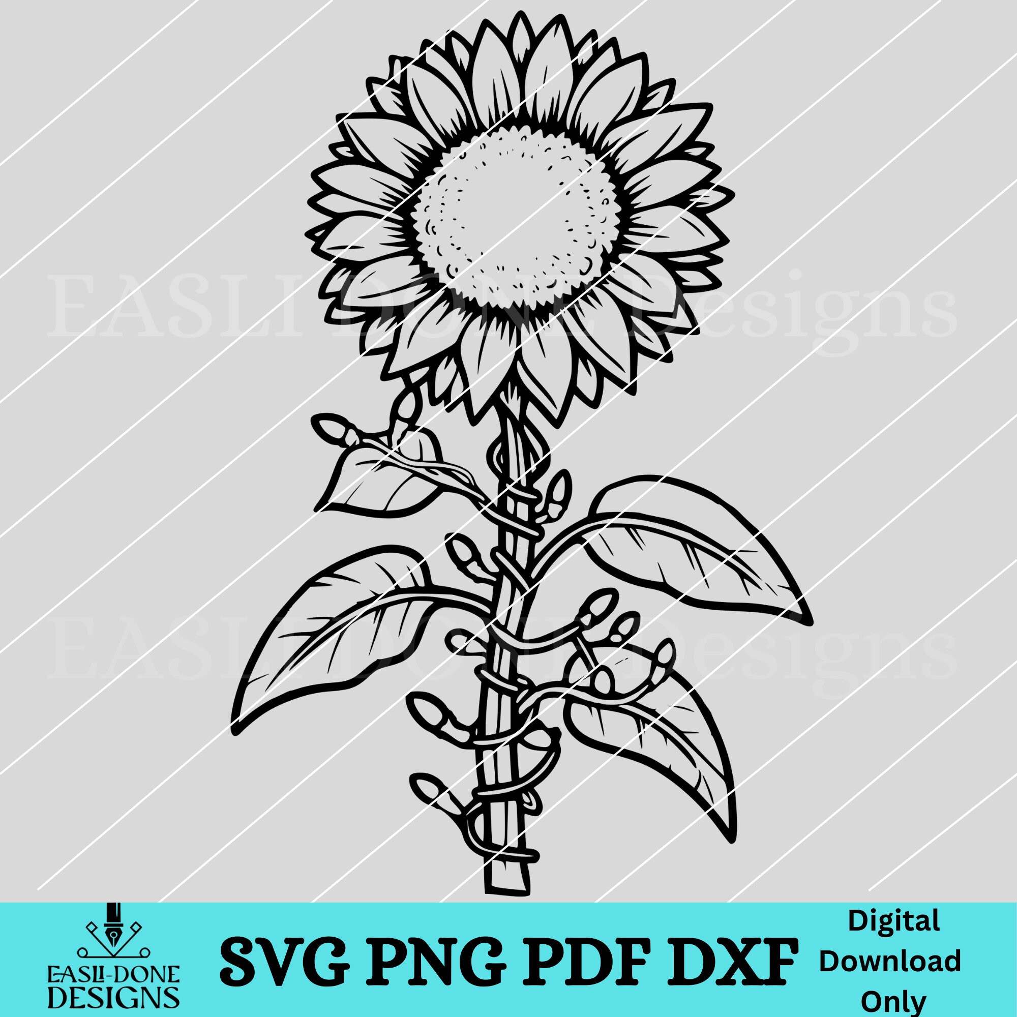 Unique Fun Christmas Sunflower SVG PNG Files Bundle Festive Holiday ...