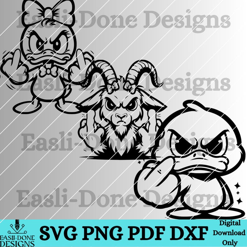 Funny Animal Middle Finger SVG Bundle: Birdie Finger Clipart (digital ...