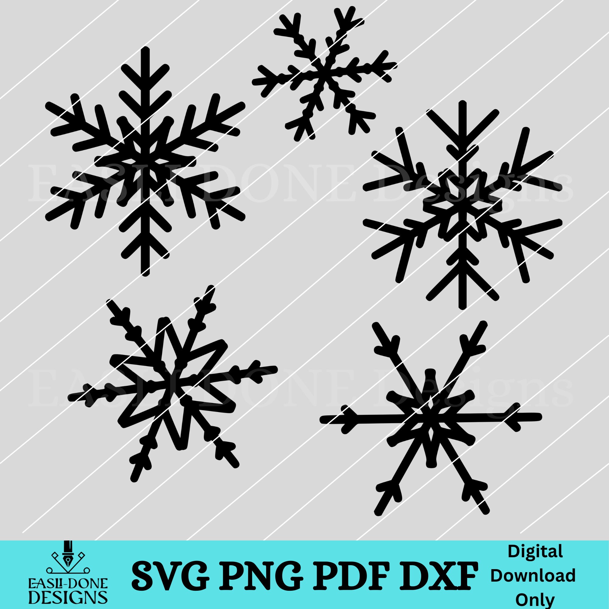 Snowflake SVG PNG Christmas Clipart Holiday Wall Art Snowflake - Etsy