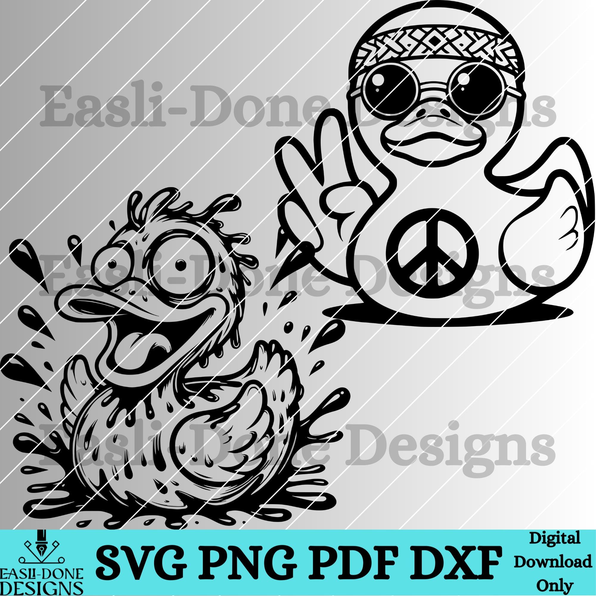 Rubber Ducky SVG Outline Bundle Svg Png Pdf and Dxf Files Instant ...