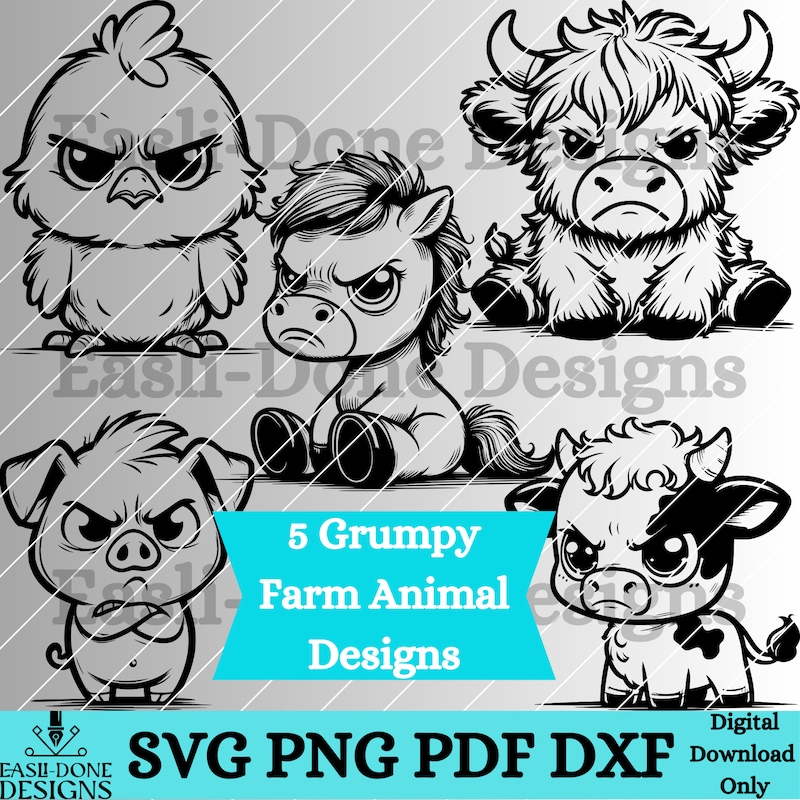 Grumpy Highland Png - Etsy