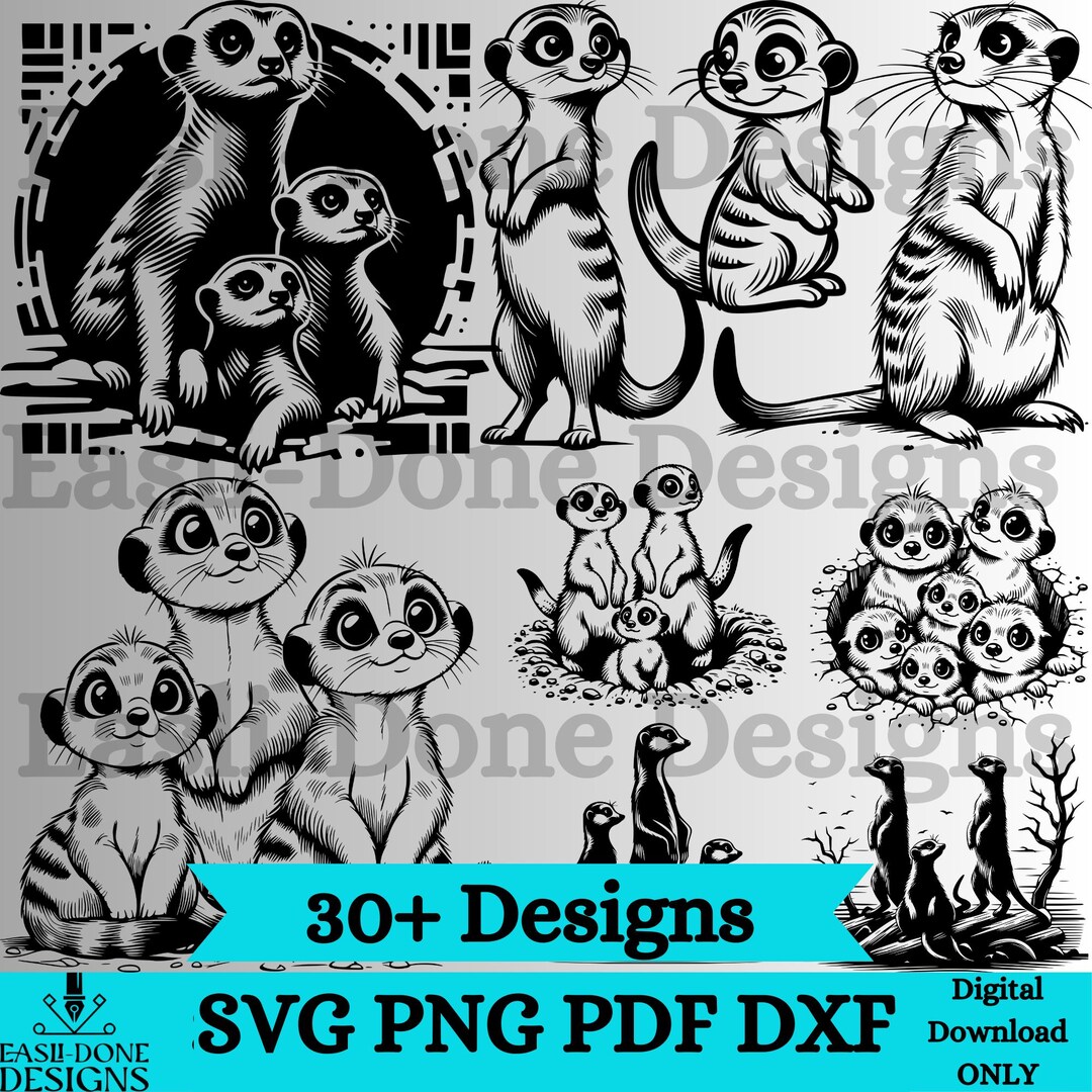 Meerkat SVG Cut Files: Silhouette Clipart for Crafters (digital ...