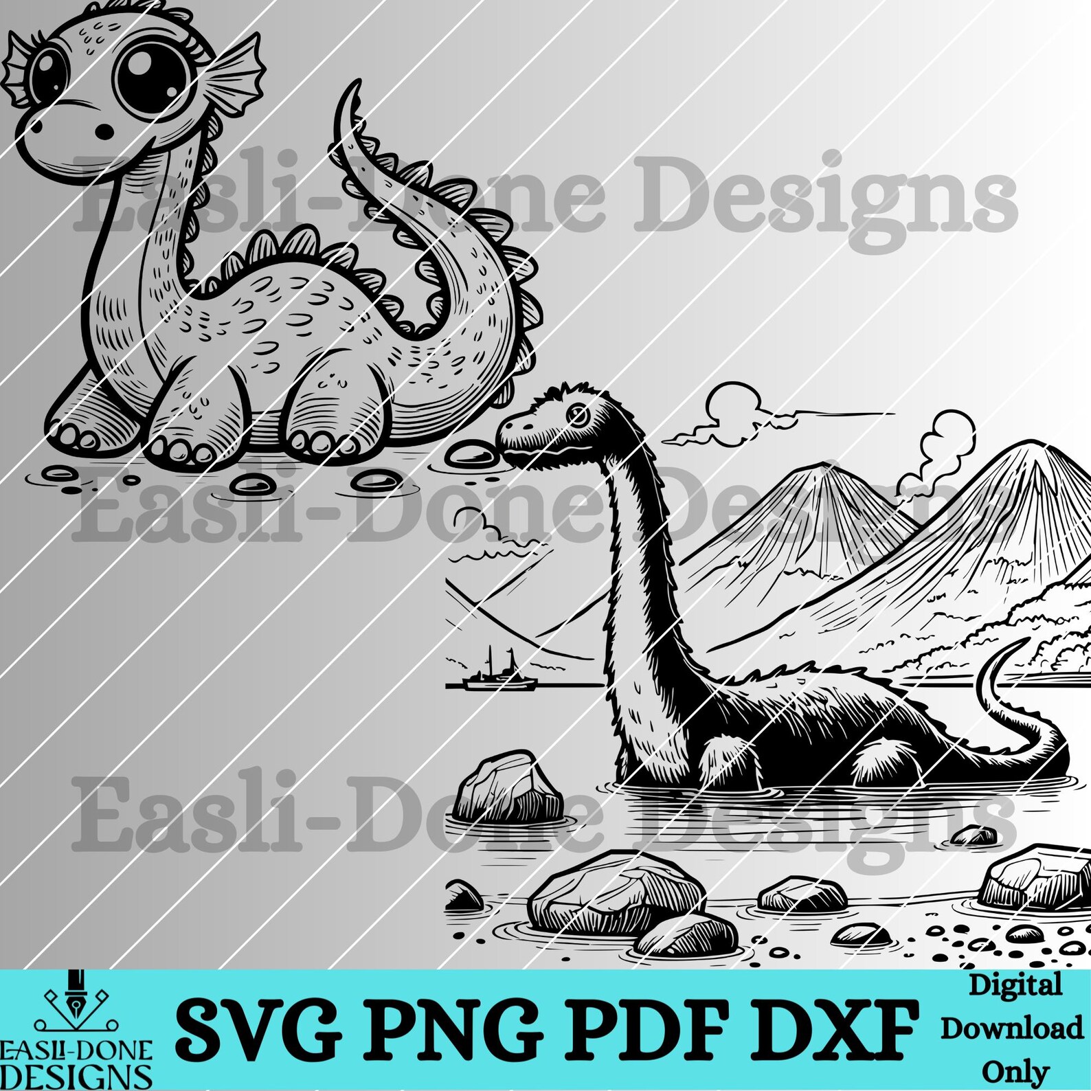 Loch Ness Svg Loch Ness Monster Outline Svg Png Bundle Laser Files ...