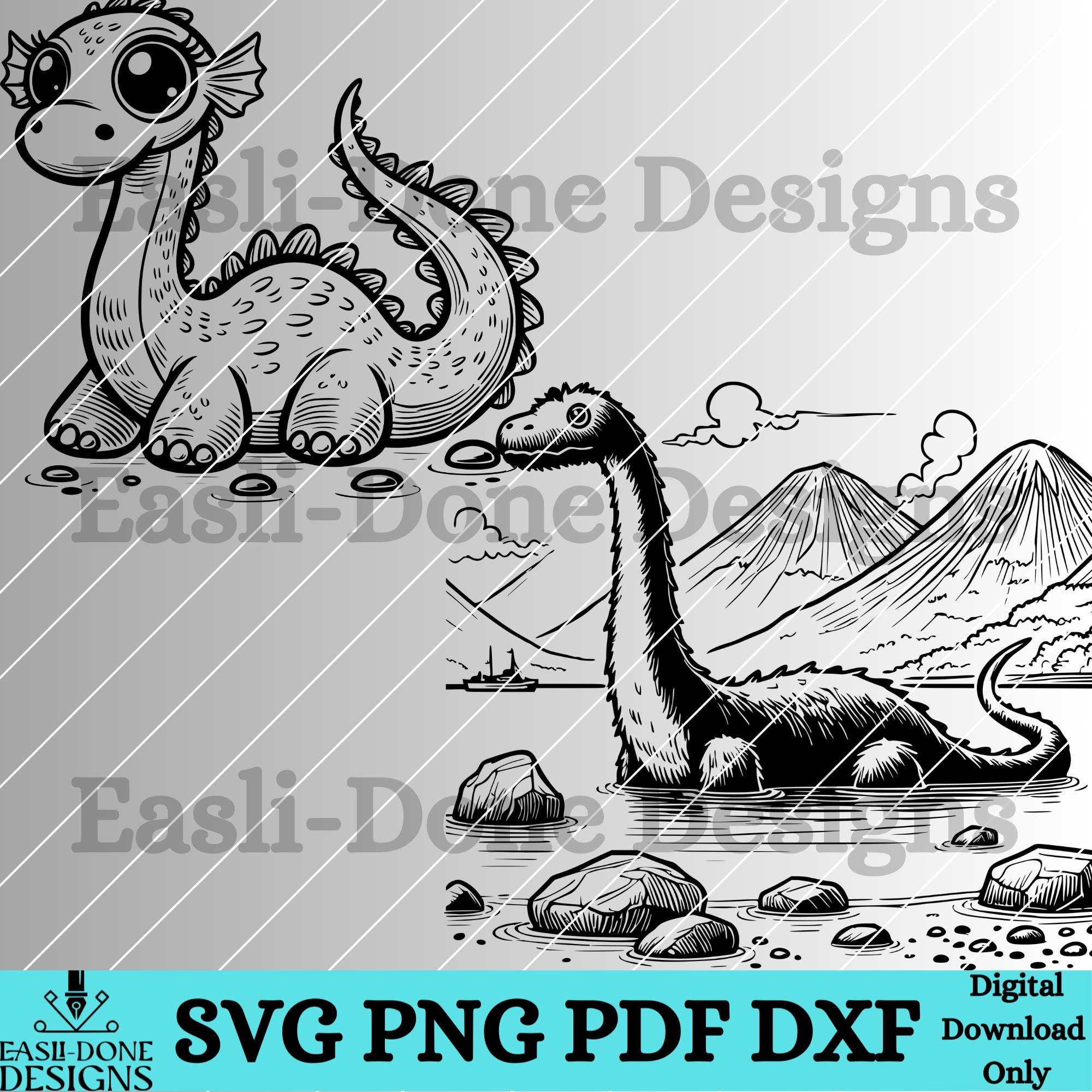 Loch Ness Svg Loch Ness Monster Outline Svg Png Bundle Laser Files ...