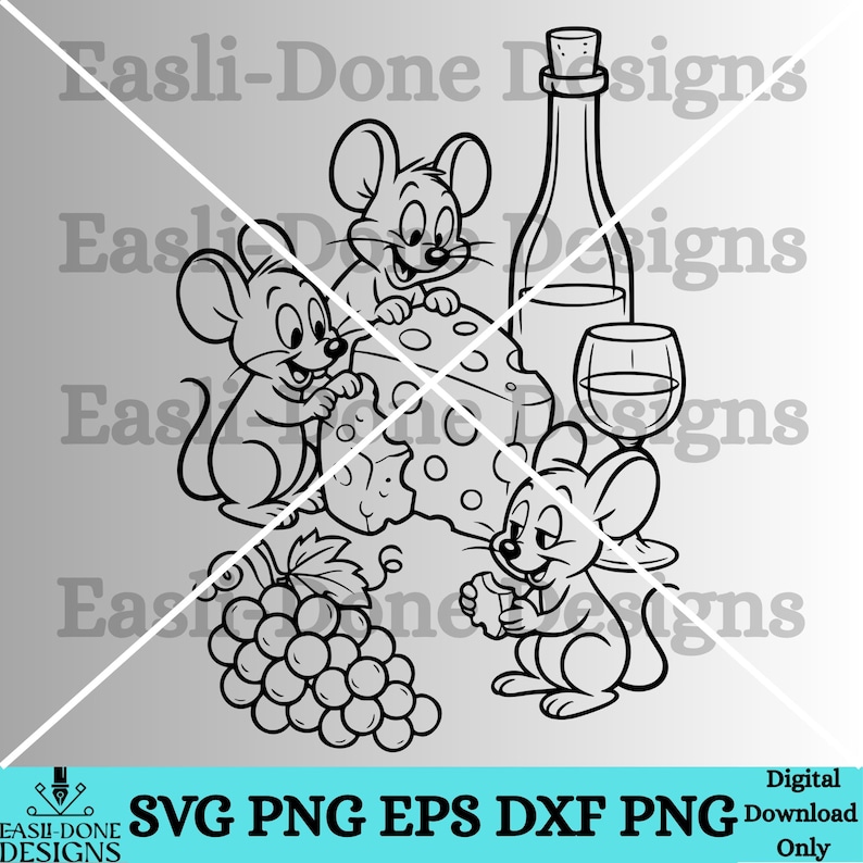 Mouse Cutting Board SVG Bundle: Cheese & Wine Charcuterie Designs ...
