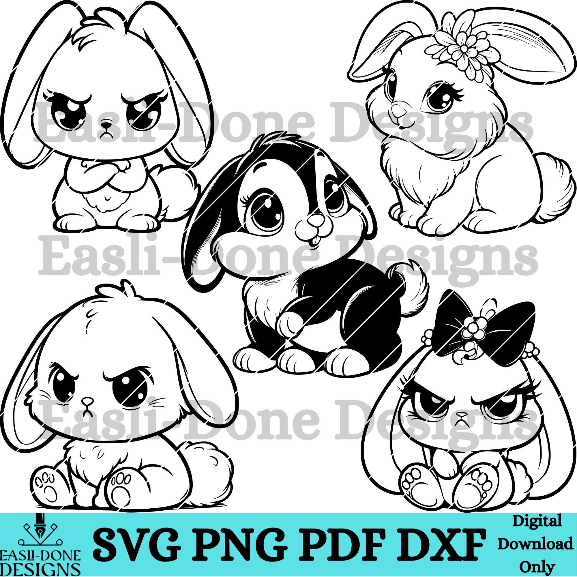 Bunny SVG PNG Files Funny Peeking Bunny Designs Wildlife Clipart Laser ...