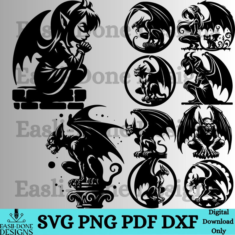 Gargoyle SVG Bundle, Funny Gargoyle Clipart, Coffee Gargoyle Svg Cutter ...