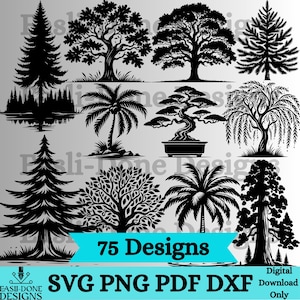 Baum SVG Bundle, Baum Clipart Bundle, Eiche Baum svg, Kiefernbaum ...