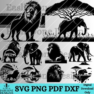 Safari Animal SVG Bundle: Jungle Wildlife Clipart (digital Download) - Etsy