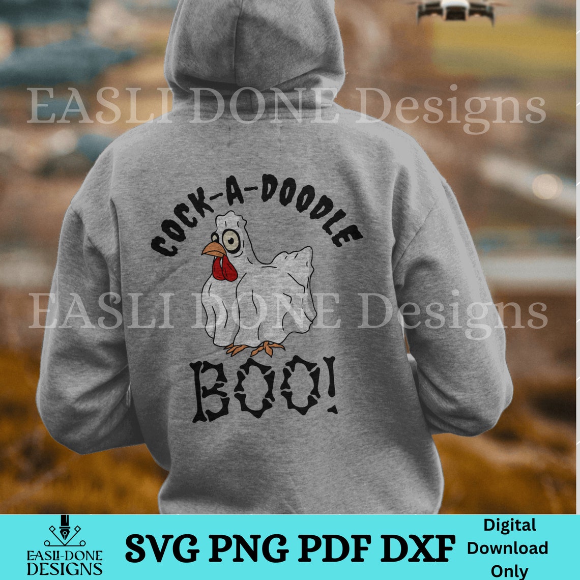 Funny Halloween Ghost Chicken SVG: Spooky Rooster Clipart (digital ...