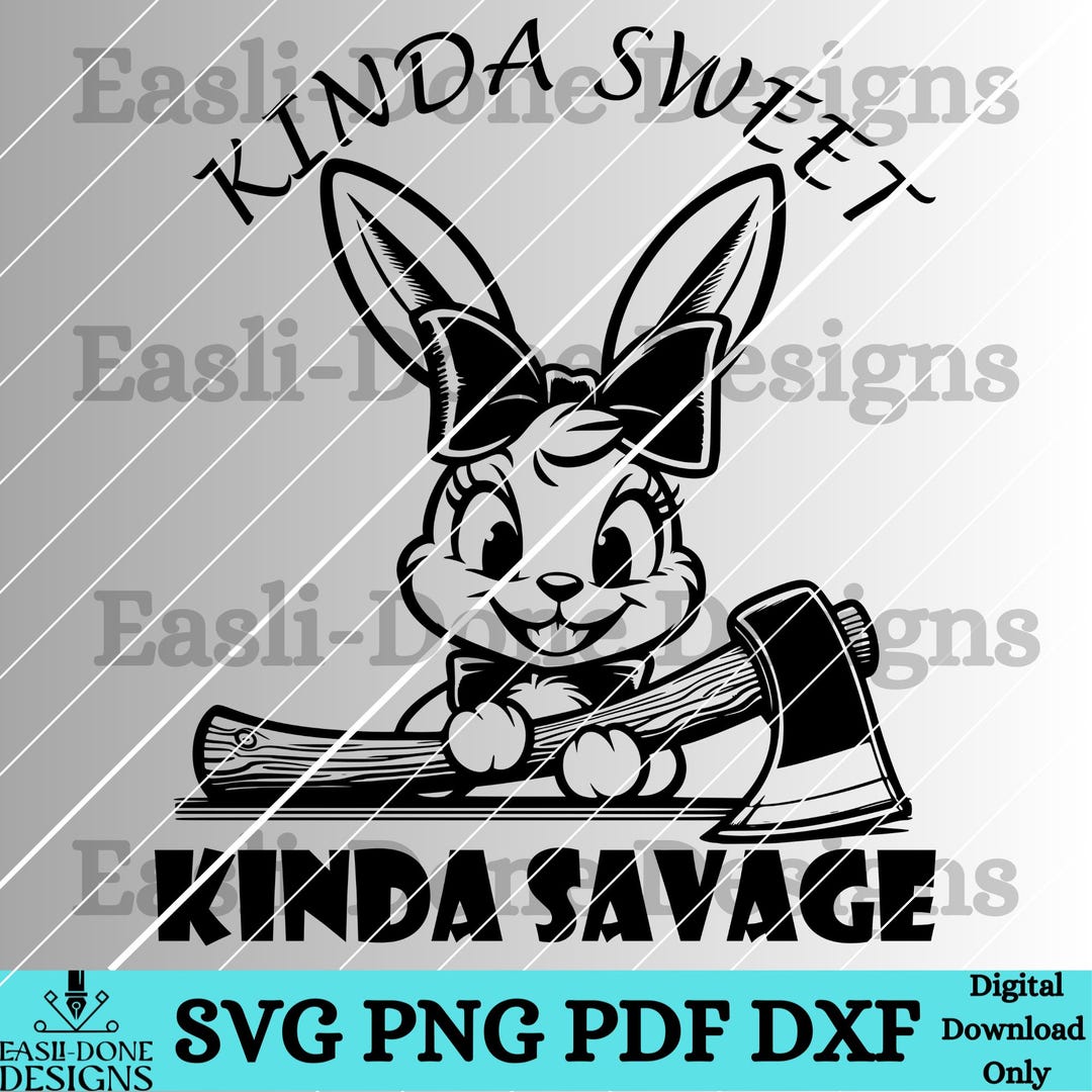 Sarcastic Bunny SVG: Kinda Sweet, Funny Animal Design (digital Download ...