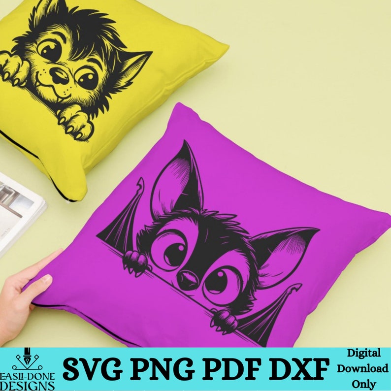 Peeking Halloween Monsters Outline Bundle SVG PNG Pdf and Dxf Files ...