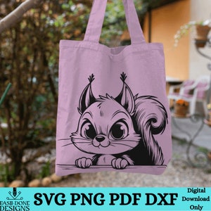 Squirrel Outline Bundle SVG PNG Pdf and Dxf Files Instant Download ...
