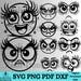 Funny Face Svg Bundle, Cartoon Face Clipart, Crazy Face Svg, Cutter and ...