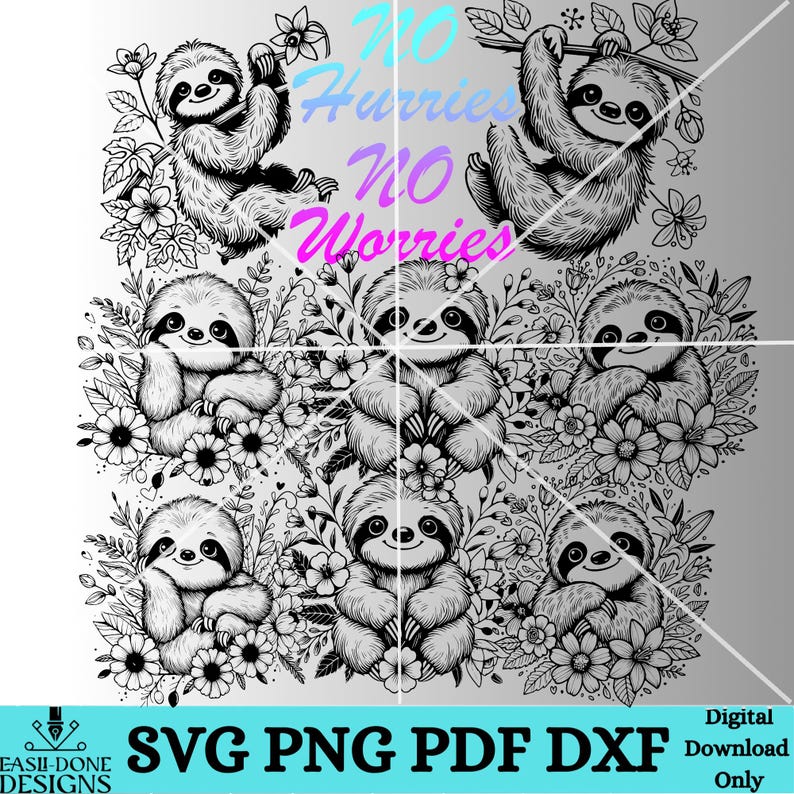 Sloth Lover 40oz Tumbler Wrap SVG: Laser Cut File, Sublimation PNG ...