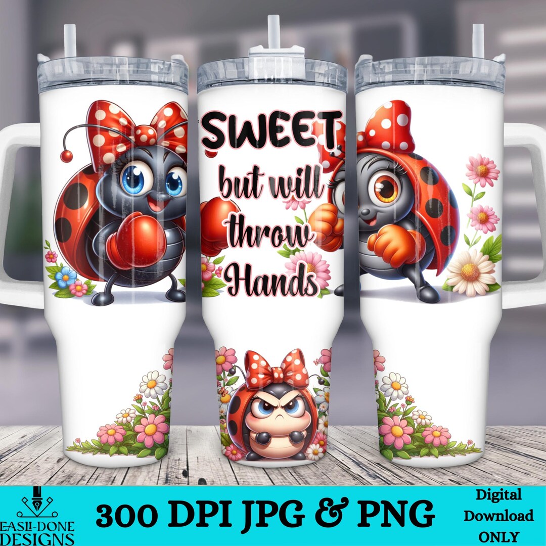 Sarcastic Ladybug 40oz Tumbler Wrap: Funny Bug Clipart (PNG JPG ...
