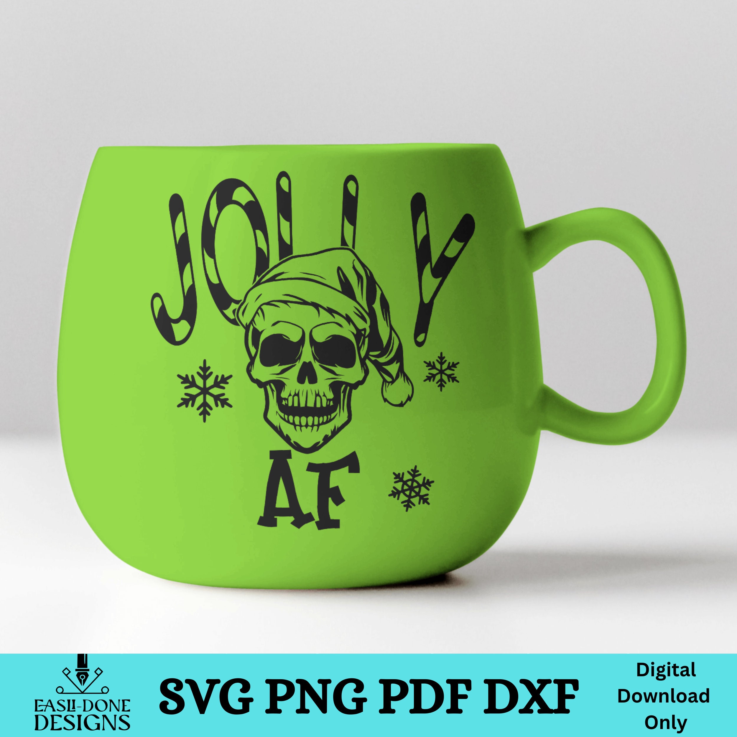 Unique Jolly AF Christmas SVG With Skull Instant Download for DIY ...