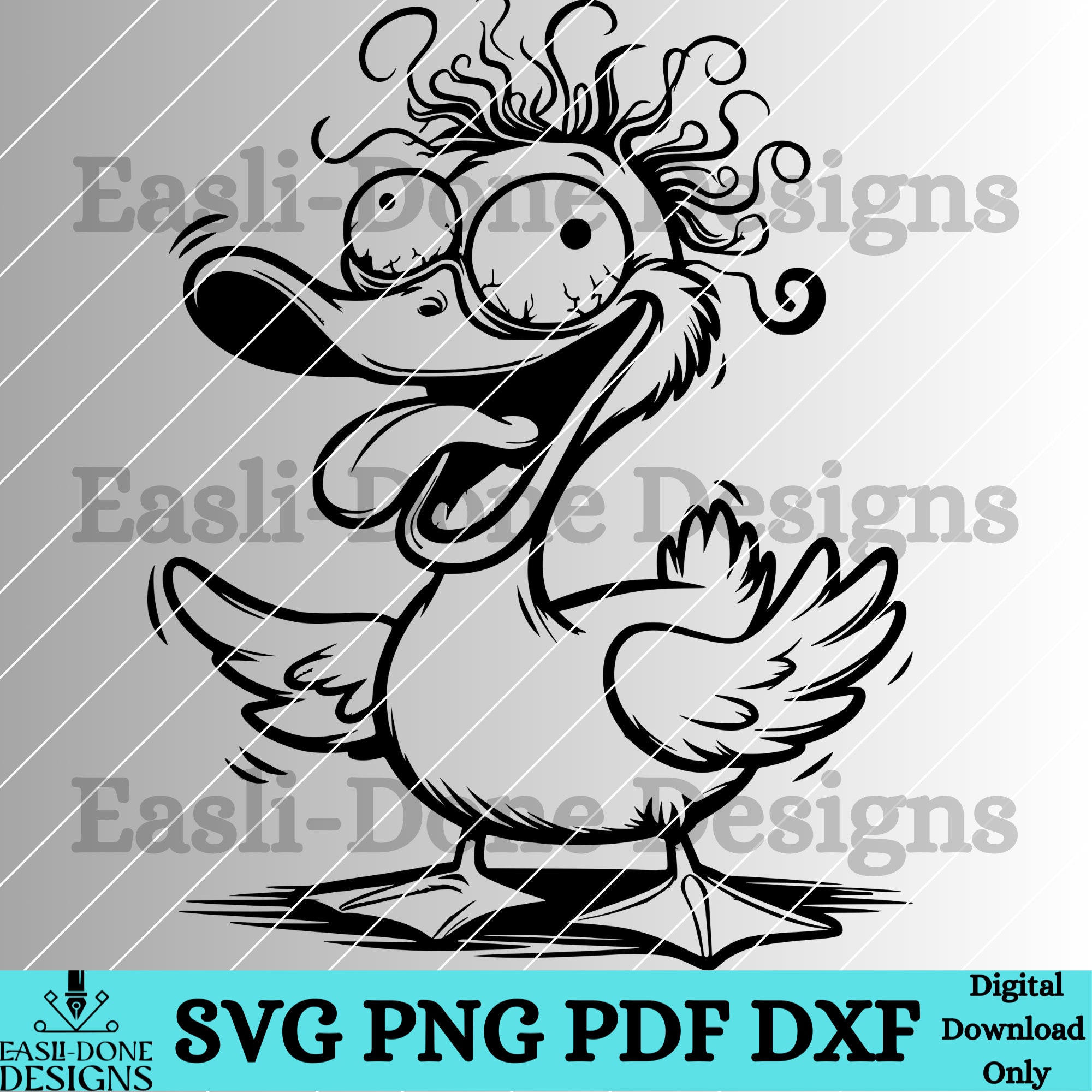 Crazy Fun Farm Animal Outline Bundle Svg Png Pdf and Dxf Files Instant ...
