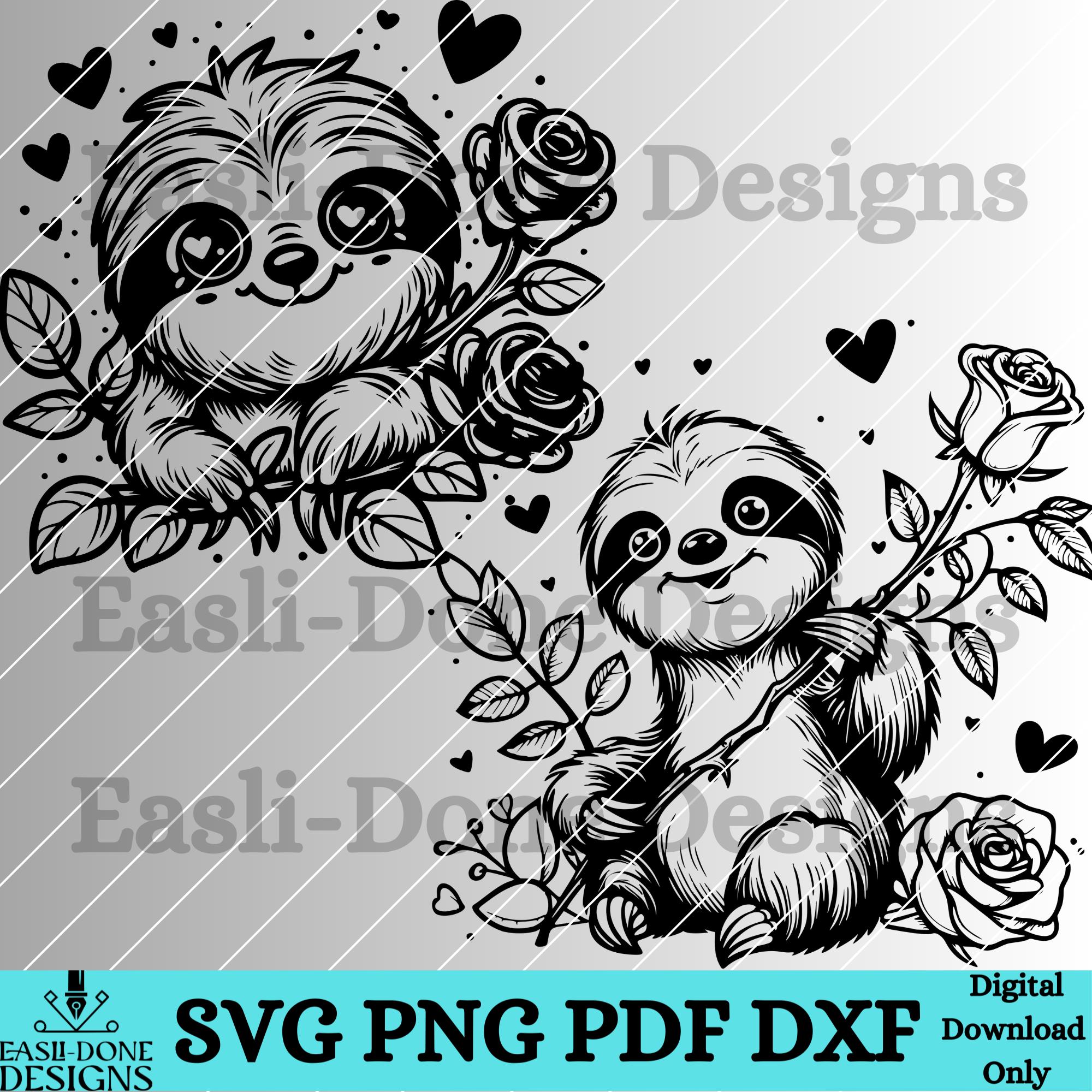 Sloth Valentine SVG Bundle: Heart Balloon Clipart (digital Download) - Etsy