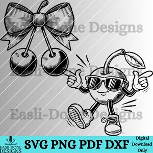 Cherry SVG PNG Pdf and Dxf Files Instant Download, Cute Kawaii Cherry ...