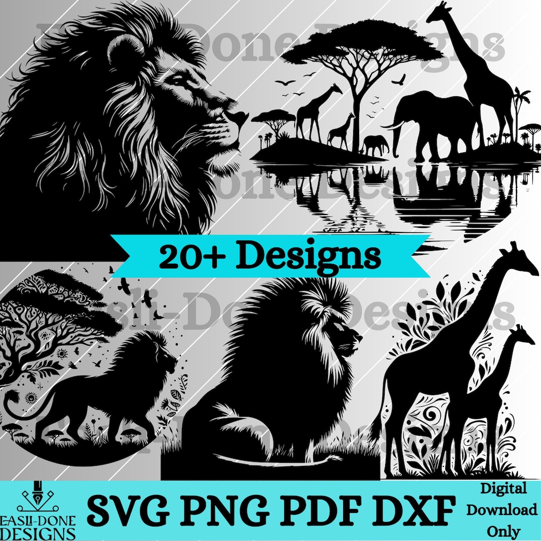 Safari Animal SVG Bundle: Jungle Wildlife Clipart (digital Download) - Etsy
