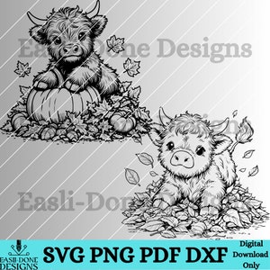 Fun Fall Farm Animals Outline Digital File Bundle SVG PNG Pdf Dxf Files ...