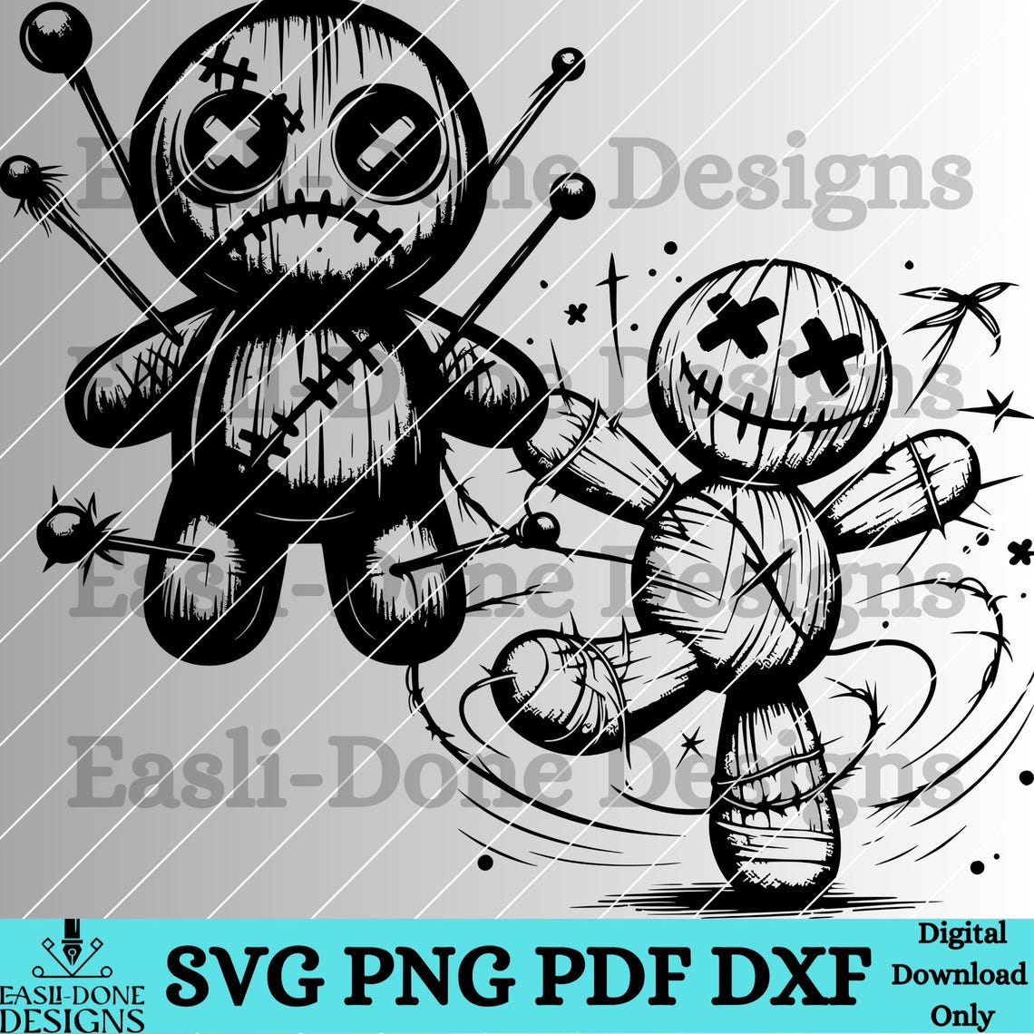 Voodoo Doll Outline Bundle SVG PNG Pdf Dxf File Formats Vector Voodoo ...